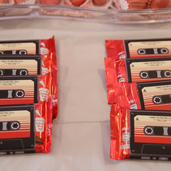 Cassette Tape Chocolate Wafer Candy Bar Label/wrapper, Retro Party ...