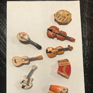 Tiny Musical Instruments: Electric Guitar Violin Accordian Drum ...