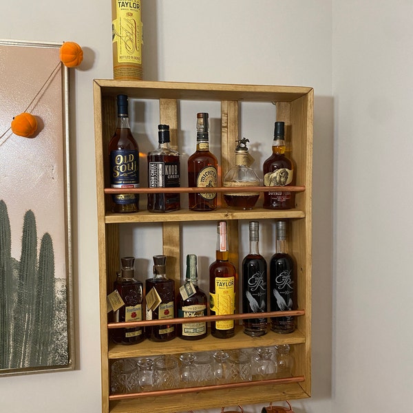 Liquor Shelf | Whiskey Rack | Home Bar Shelves | Bourbon Display ...