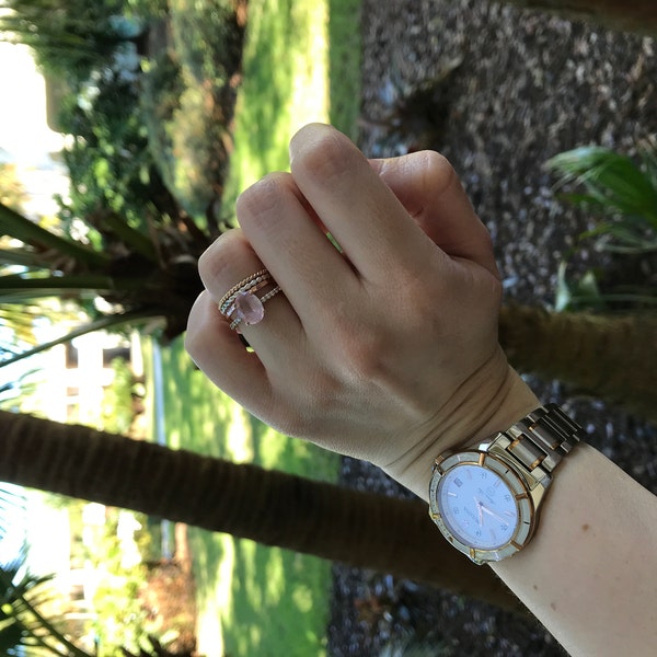 Silver Gold and Rose Gold Stackable Rings // Set of 3 Simple Sterling ...