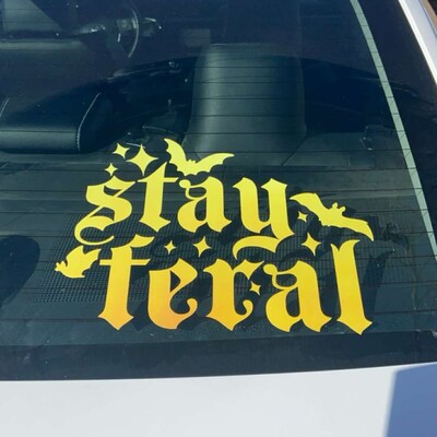 Dripping Heart Stay Feral Spooky Decal Goth Car Accessories Spooky Car ...