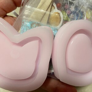Cubby Kawaii Heart Shaker 2in Silicone Mold Jewelery Making Pendant ...