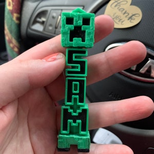 Minecraft Creeper Personalized Custom Name Tag Keychain | Etsy