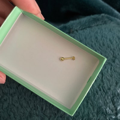 18g Dainty Starburst Piercing single, Screw Ball End Piercing, 925 ...