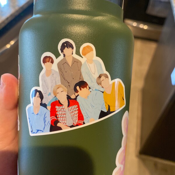BTS Sticker | BTS Group Sticker | Faceless Portrait Sticker | Water ...