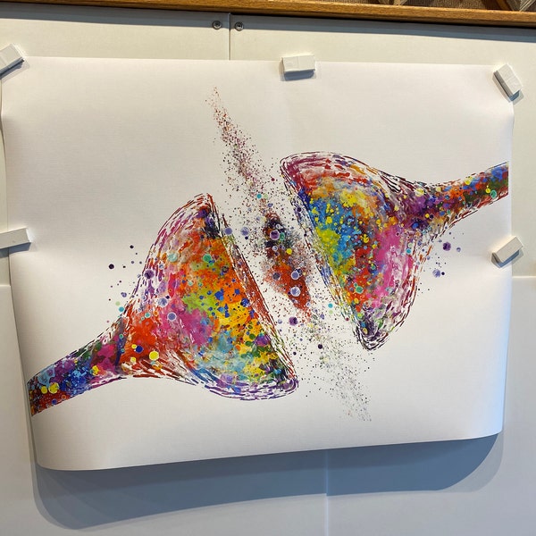 Synapse Receptor Framed Wall Art Brain Nerve Cell Decor Anatomy Poster ...