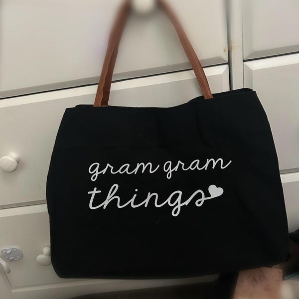 Grandma Things Tote Bag -personalized Grandma Gift- Mothers Day Gift ...