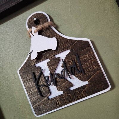 Personalized Cow Tag Cake Topper, Cake Topper, Western Cake Top, Cow ...