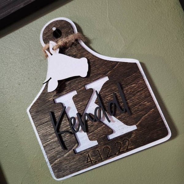 Personalized Cow Tag, Decorative Board, Cow Decor, Personalized Cow ...