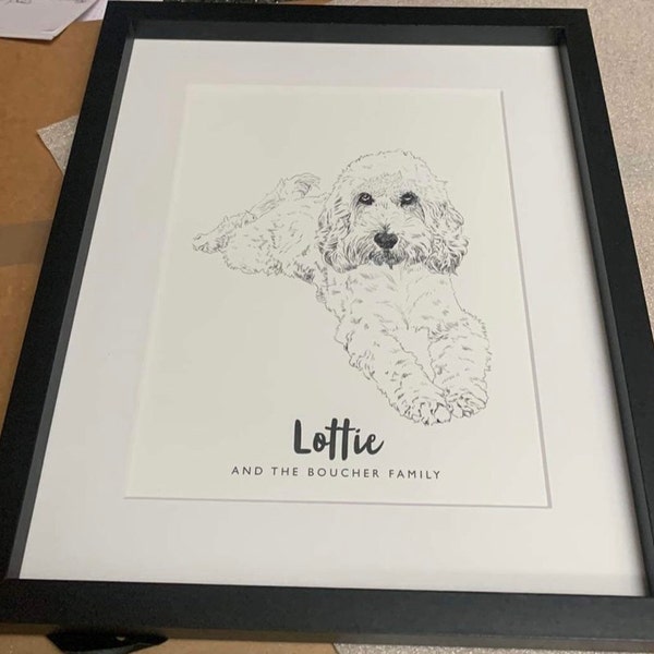 Personalised Pet Sketch, Custom Animal Drawing, Bespoke Portrait, Dog ...