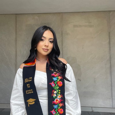 Floral Embroidered Personalized Mexican Graduation Stole Class - Etsy