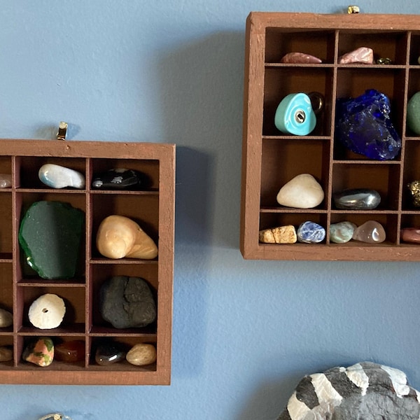 Wooden Curiosity Cabinet Printer Tray Letterbox Display, Rock Display ...