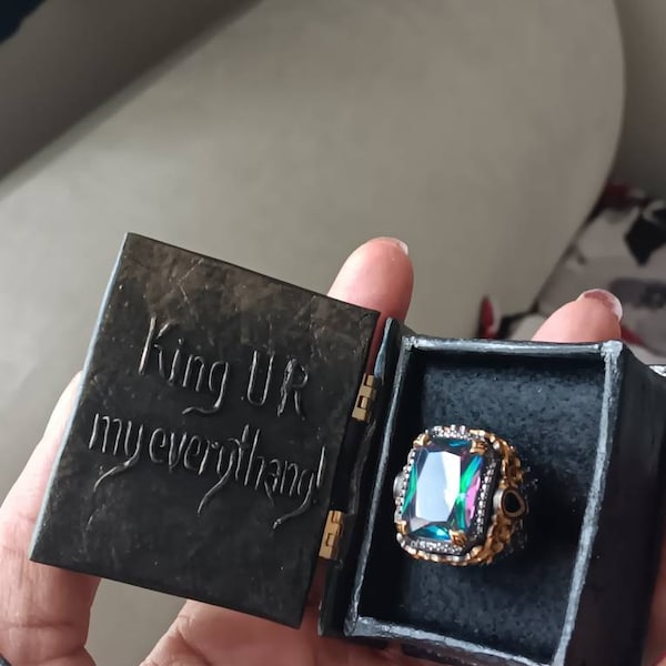 Moon Sun Star Ring Box Proposal Celestial Engagement Jewelry Box ...