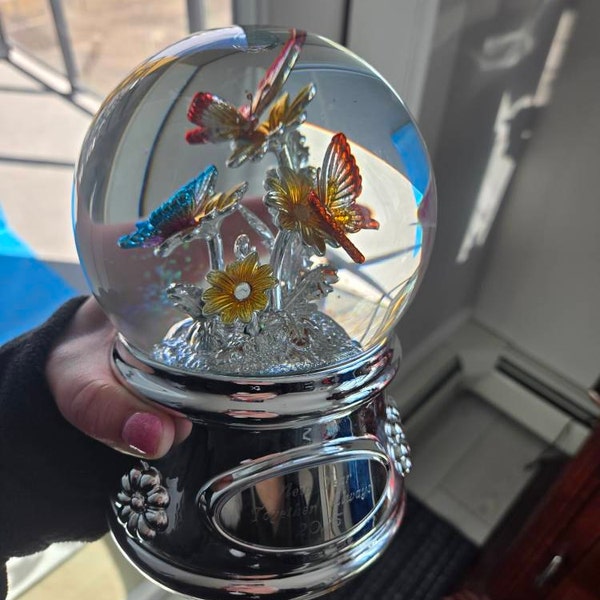 No Extra Duty, Personalized Butterflies Water Globe, Customized Snow ...