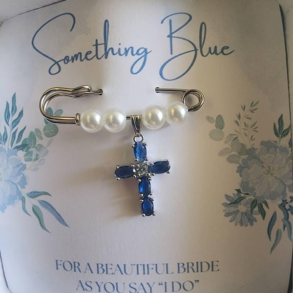 Something Blue Bridal Bouquet Charm, Pin Easily Attaches to Bridal ...