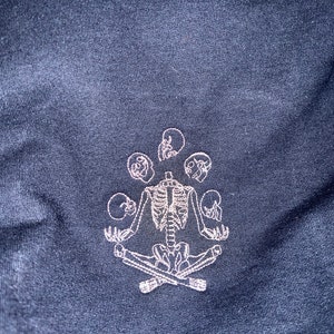 Skeleton Embroidery Design, Halloween Skeleton Meditating Embroidery ...