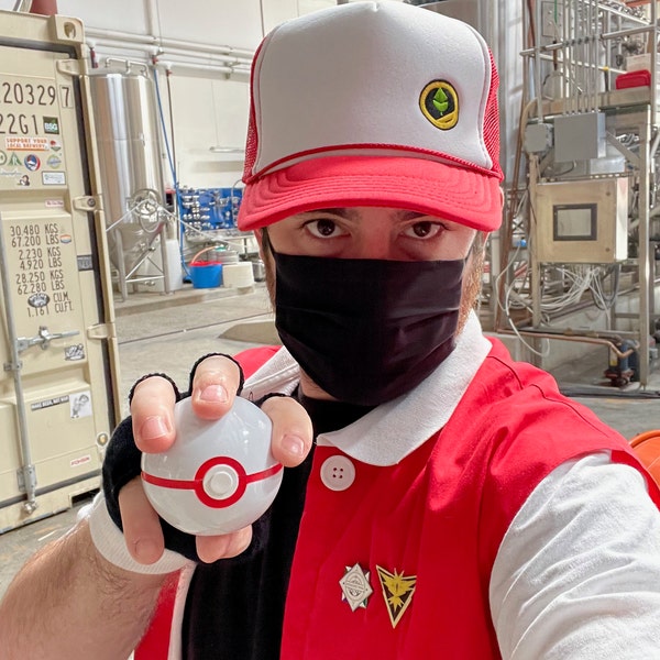 POKEMON GO Trainer Red Cap - Nintendo Embroidered Hat - Anime Cosplay ...