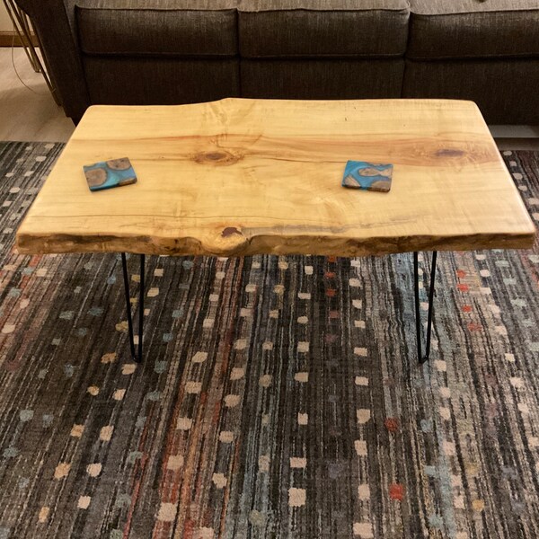 Live Edge Ambrosia Maple Tablelive Edge Spalted Maple Wood Coffee ...