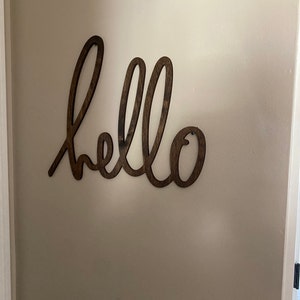 6 20 Hello Script Word Words for Wreath or Sign Hello Wood Decor ...