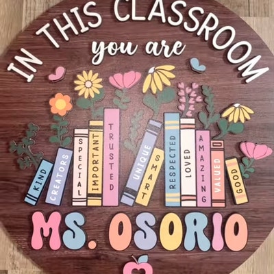 Disco Classroom Door Sign, Groovy Teacher Door Hanger, Back to School ...