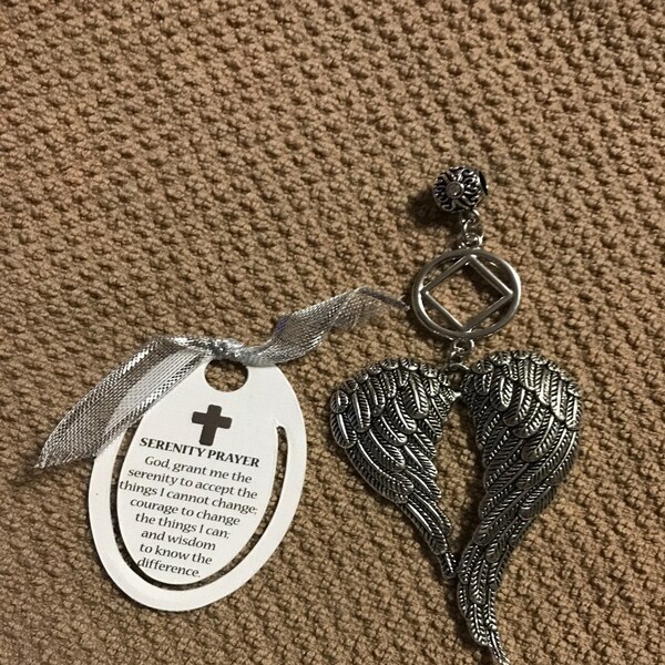 NA Tree Ornament Angel Wings Holiday Decor 12 Step Recovery Narcotics ...