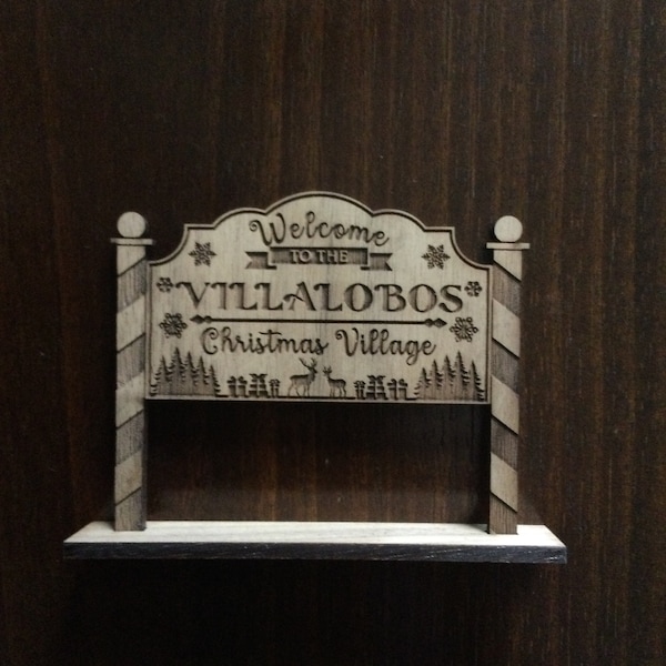 Custom Family Christmas Village Welcome Sign, Welcome to Our Village ...