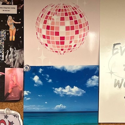 Disco Ball Decor Groovy Poster, Preppy Room Decor Bar Cart Art, Disco ...