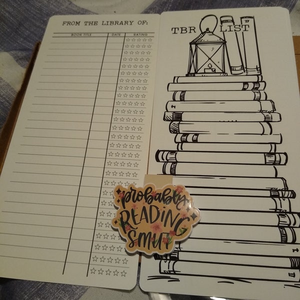 Reading Log Tbr Bookmark, Library Book Trackers, Vintage Book List ...