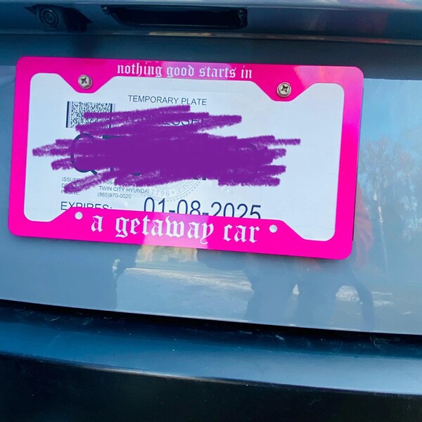 Kawaii Ghost License Plate Frame, Cute Halloween Gen Z Vehicle ...
