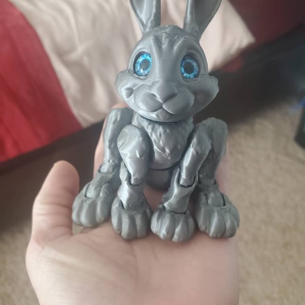 Bunny Rabbit Articulated With Fun Eyes Easter Toy Decoration (small ...