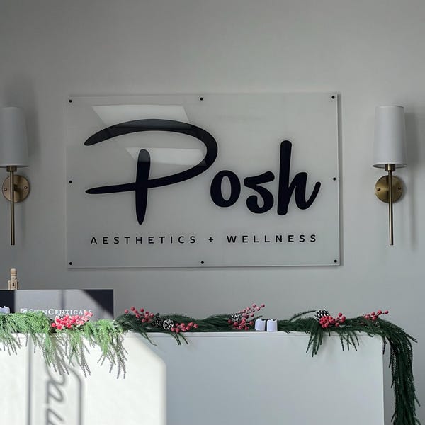 Custom Acrylic Business Logo Sign, Horizontal Layout || Personalized ...