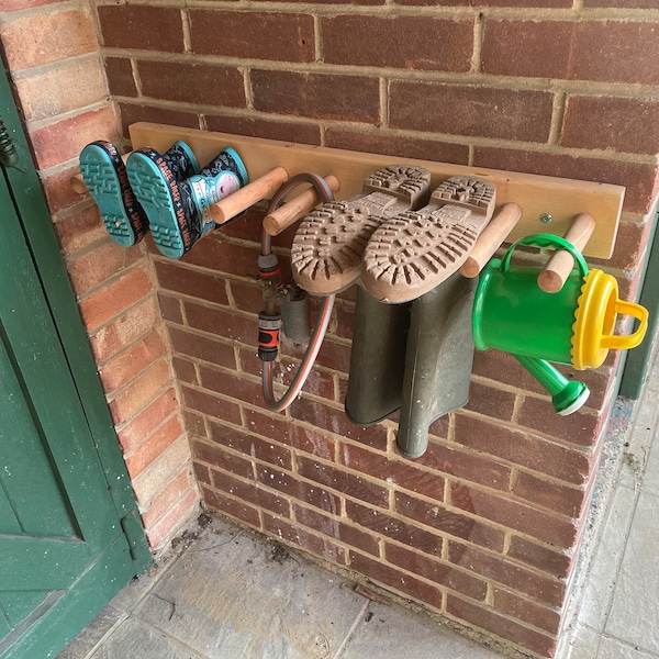 Wooden Wellington, Welly Boot Rack, Classic Welly Boot Storage - Holds ...