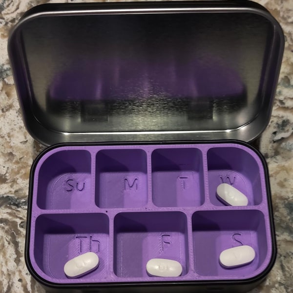 Altoid Tin Insert for Pills - Seven Days a Week Pill Holder, Divider ...