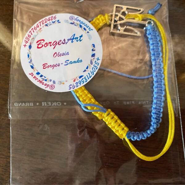 Friendship Bracelet With Ukrainian Trident. Ukrainian Flag Colours ...