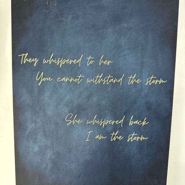 I Am the Storm Wall Art Print, Blue and Gold Decor, Feminist Wall Art ...