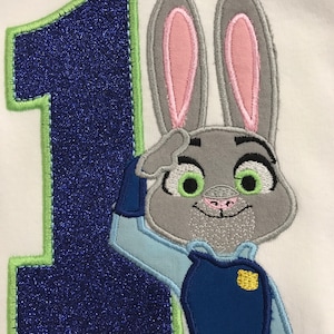 Zootopia Officer Judy Hopps Bunny Rabbit Digital Embroidery Machine ...