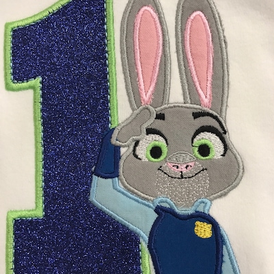 Zootopia Officer Judy Hopps Bunny Rabbit Digital Embroidery Machine ...