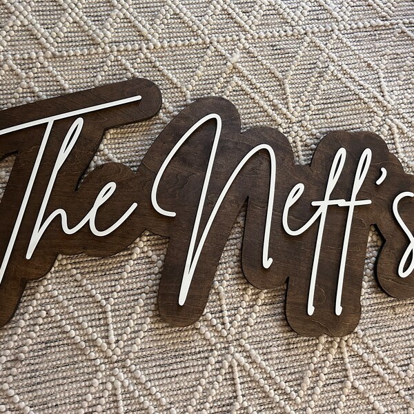 Large Last Name Sign, Cut Out Last Name Sign, Wedding Name Sign, Double ...