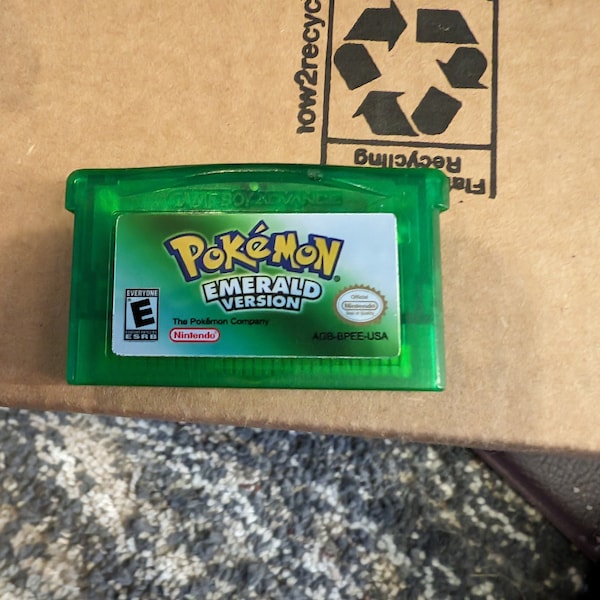 GBA Pokemon Emerald Version Replacement Label Decal Foil Metalic ...