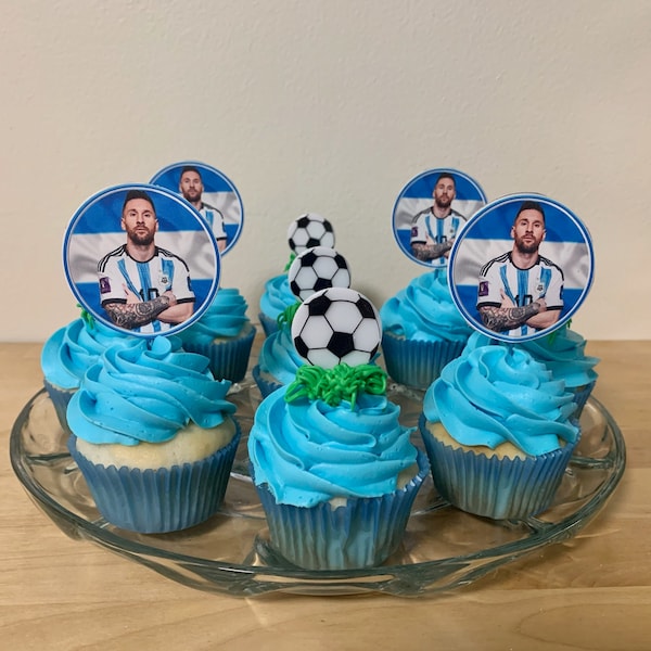 MESSI Cupcake Toppers, Messi Happy Birthday, Argentina Cake Topper - Etsy