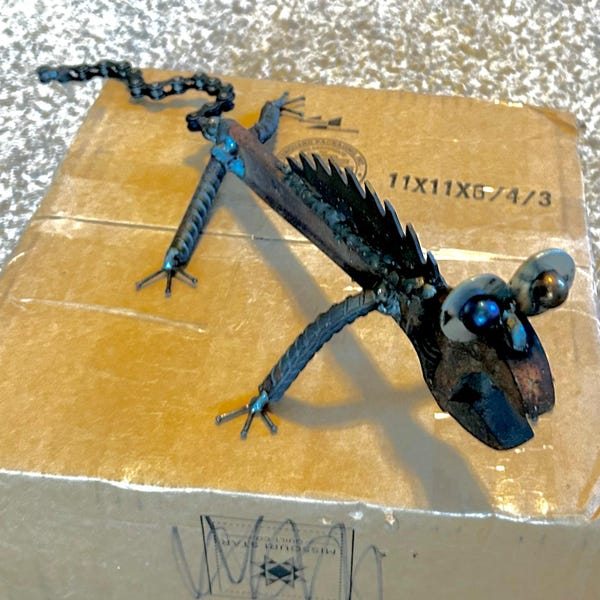 Wrench Saw Lizard Garden Recycled Art - Etsy
