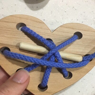 Wooden Lacing Toy, Heart Lacing Card, Valentines Gift for Kids ...