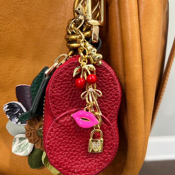 Custom Charm Keychain Purse Chain Purse Accessory Bag Accessory Gold ...