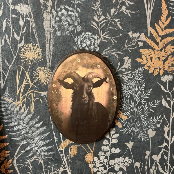 Black Phillip Goat Victorian Wall Art Vintage Style Animal Art Wooden ...