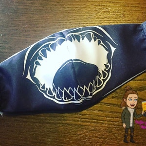Shark Teethshark Mouth Face Mask Designface Mask Mouth Designscary ...
