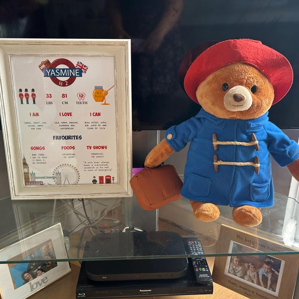 Paddington Theme Milestone Sign Print London, Paddington Bear 1st 2nd ...