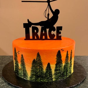 Male Zipline Cake Topper, Zipline, Adventure, Treetops, Sports ...