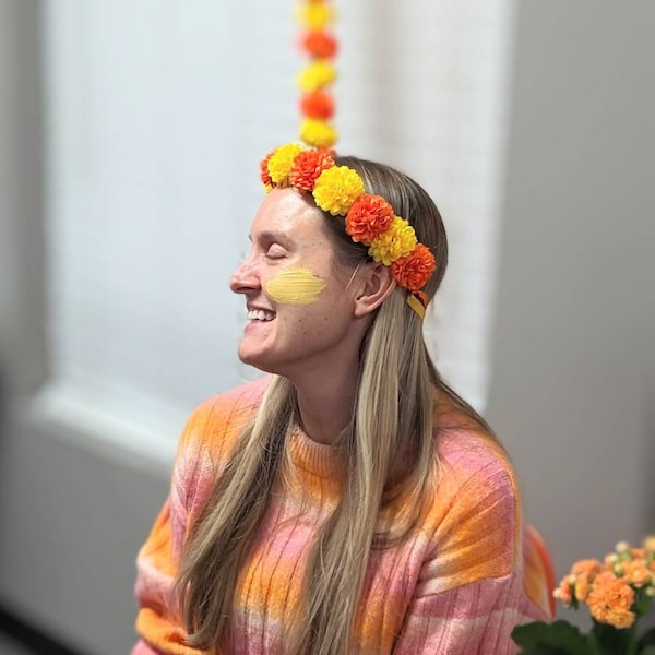 Flower Crown - Orange & Yellow Marigold Flowers - Ready to Ship ...