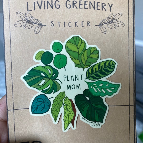 Plant Mom Sticker, Plant Stickers, Glossy Coated Vinyl Die Cut Sticker ...