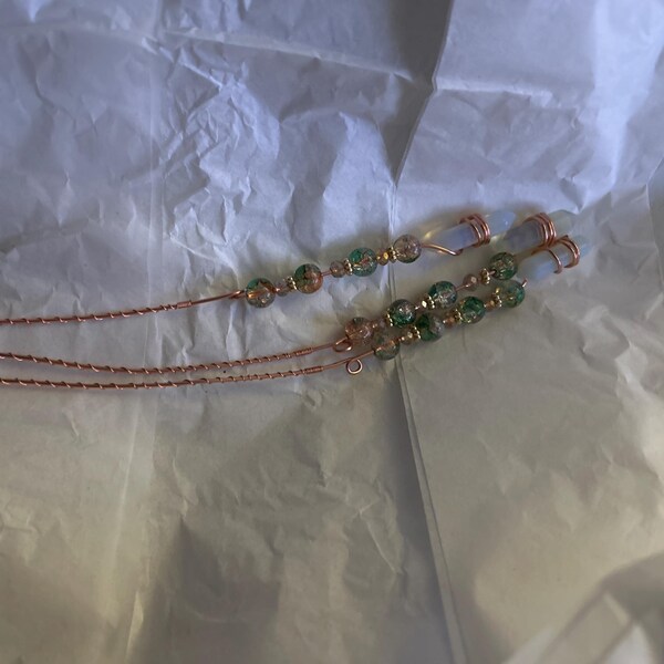 Opalite Copper Plant Stake / Copper Plant Stake / Indoor Plant Decor ...